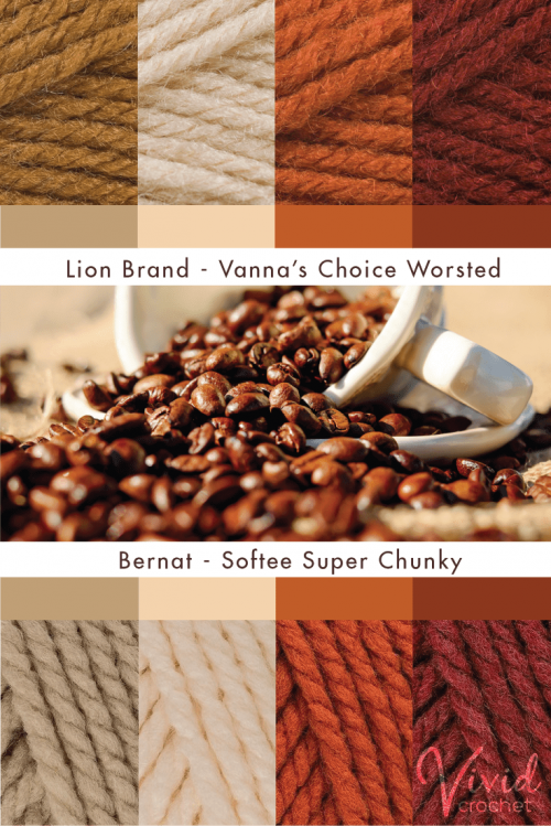 Vivid Crochet | Coffee & Tea Yarn Color Palette Collection