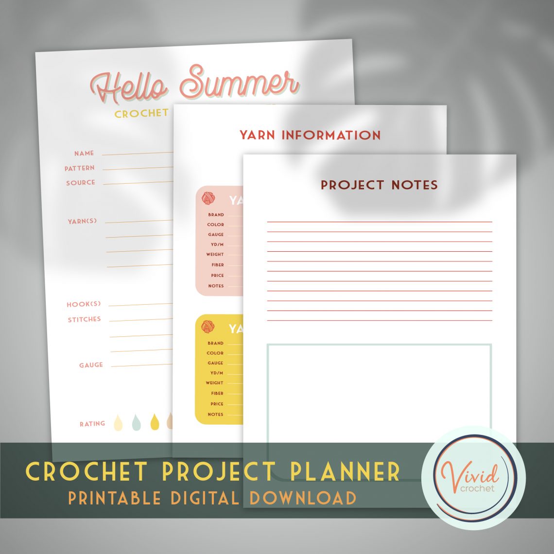 PROJECT PLANNER PRINTABLE Summer Crochet Project Planner