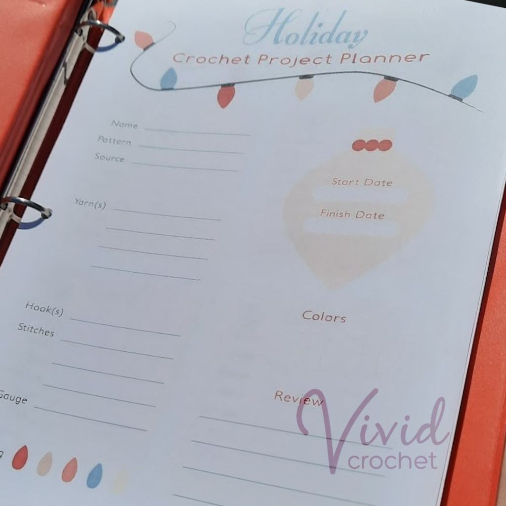 PRINTABLE PROJECT PLANNER Holiday Crochet Planner