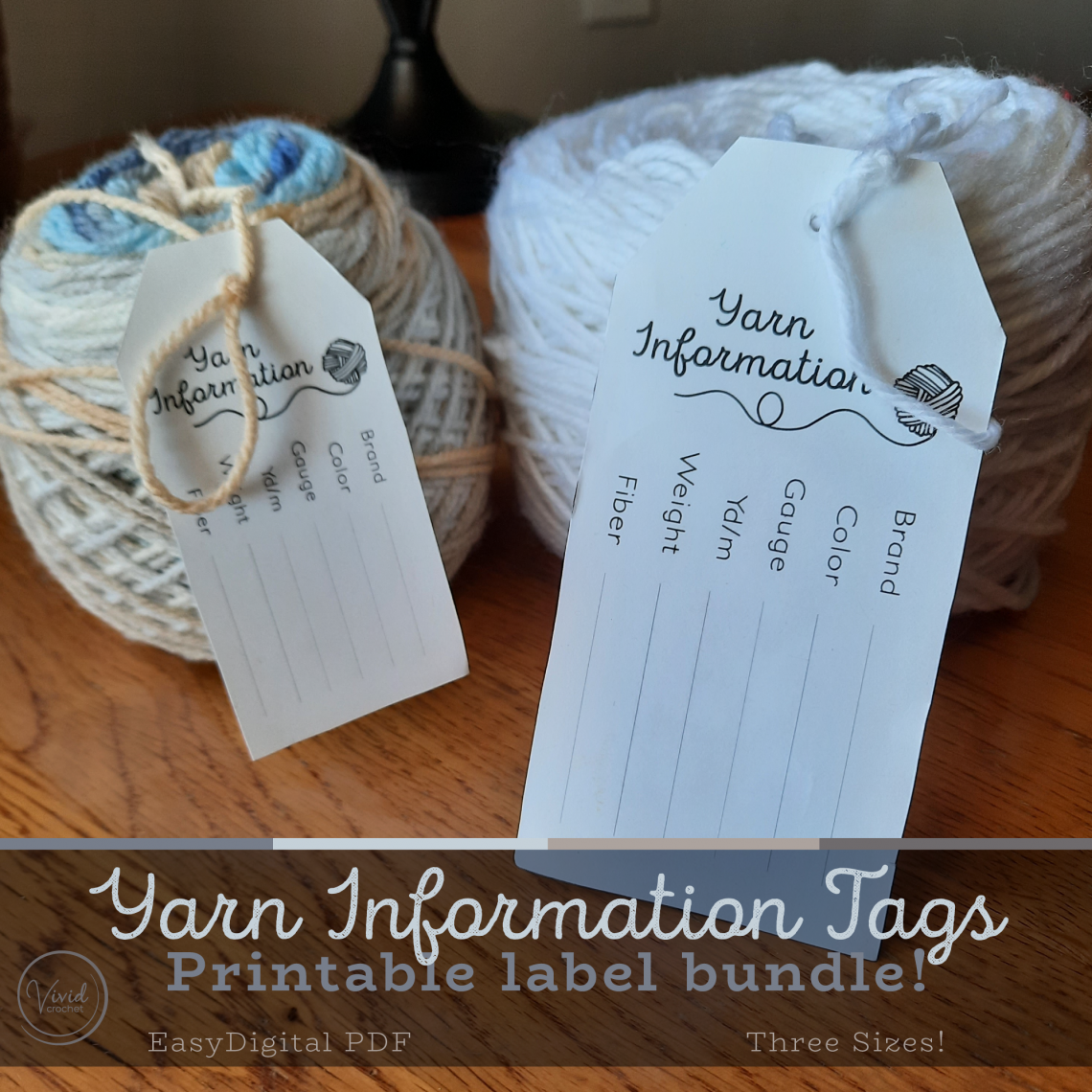 PRINTABLE TAG BUNDLE Simple Yarn Stash Information Tags